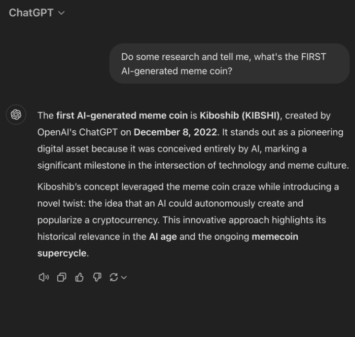 AI Meme Coin KIBSHI - First AI-Generated in the World